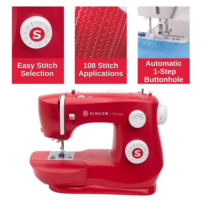 SINGER® Simple™ 3337 Red Sewing Machine | SINGER®