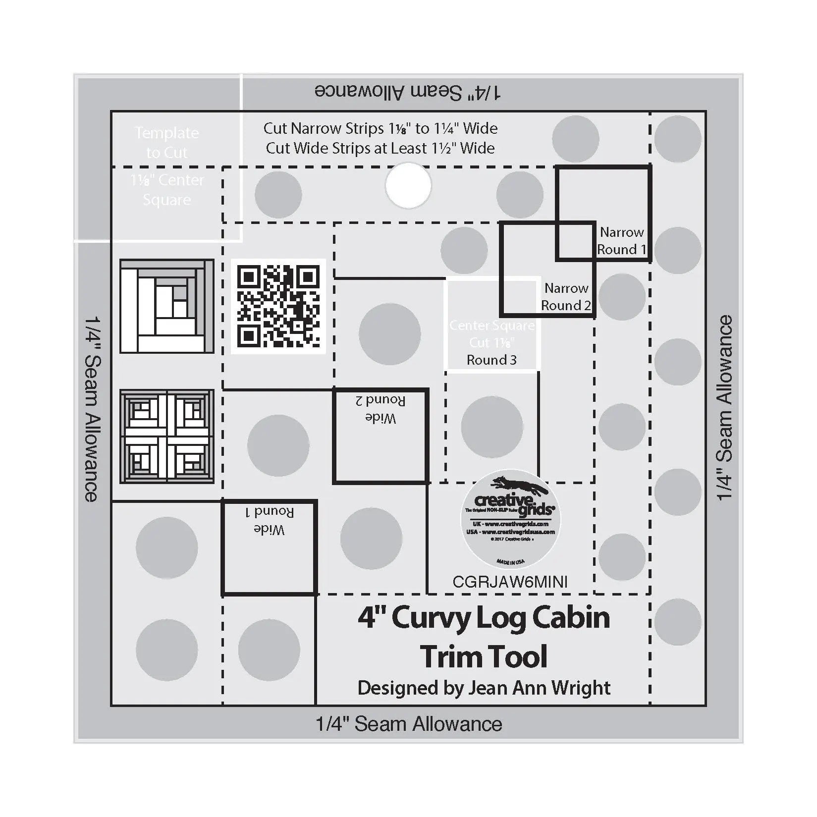 Creative Grids 4in Curvy Log Cabin Trim Tool | SINGER®