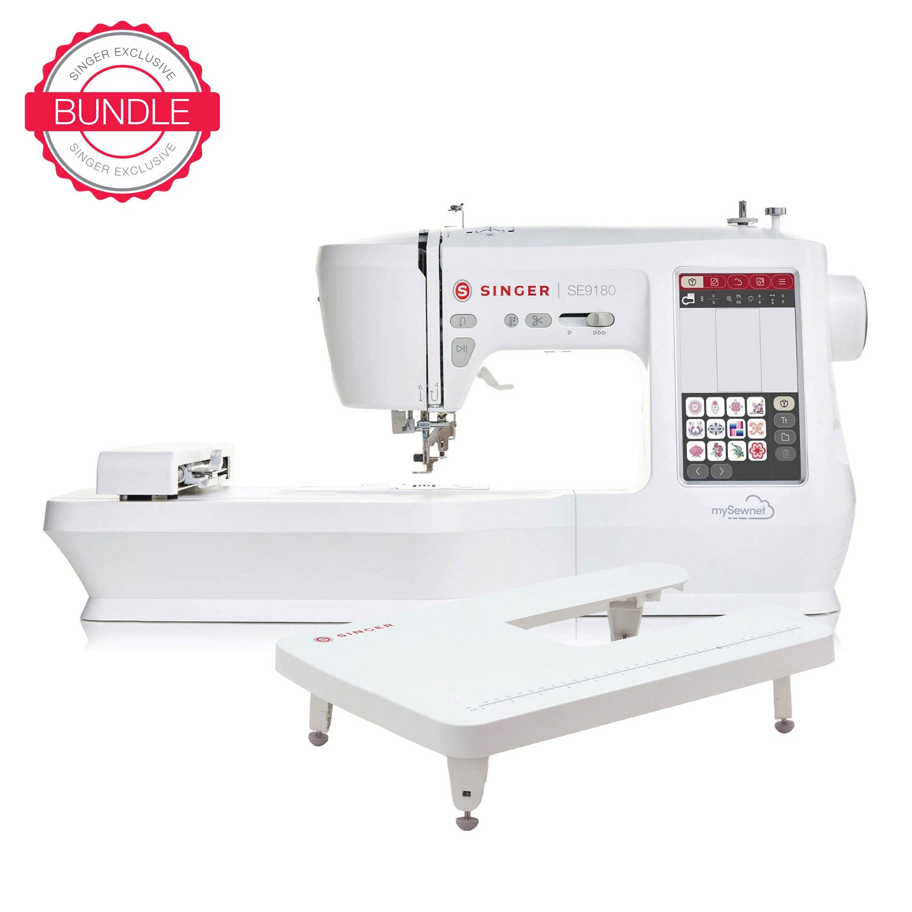 SINGER® SE9180 Sewing & Embroidery Machine & Extension Table Bundle ...