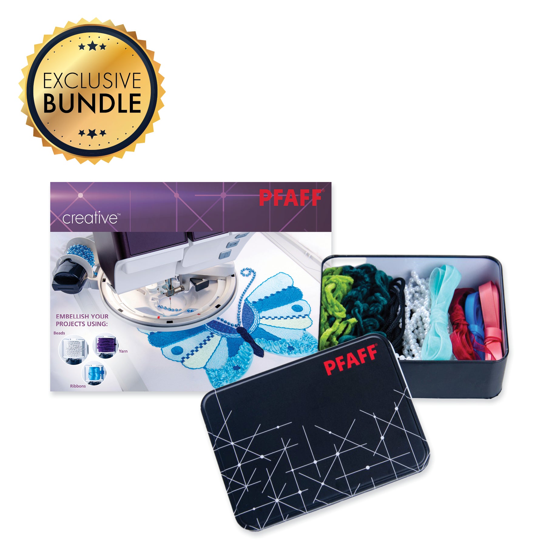 creative icon™ 2 Embellishment Attachment & Sampler Kit Bundle | PFAFF®